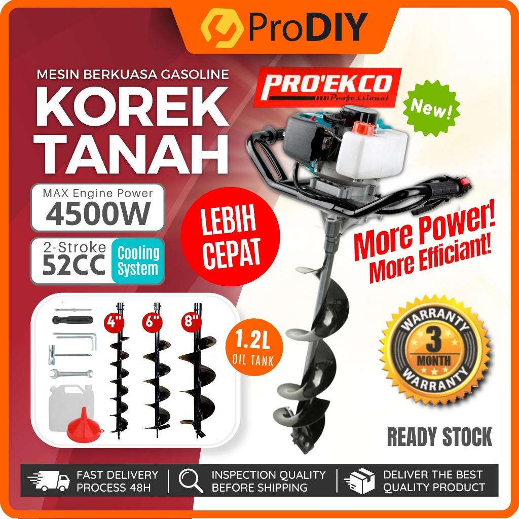 PRODIY PRO’EKCO CQ202 Driller Earth Auger Machine Drill Mesin Gerudi Tanah Mesin Gali Lubang ...