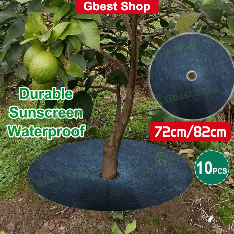 10PCS Weed mat 72cm/82cm Diameter Covering Ring Protection Tree Garden ...