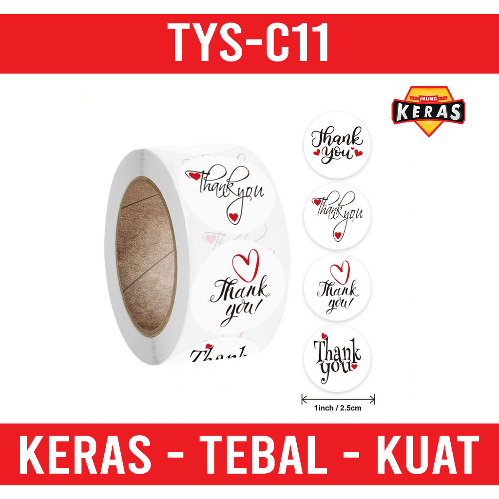 500PCS/Roll Thank You Stickers Envelope Seals 50 Designs Round Heart ...