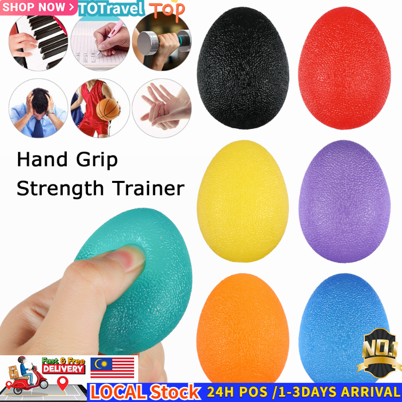 Egg Hand Grip Ball Exercise Therapy Ball Stroke Finger Strength Squeeze ...