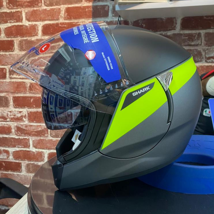 Shark City Cruiser Karonn Yellow Open Face Shark Helmets Shark Helmet ...