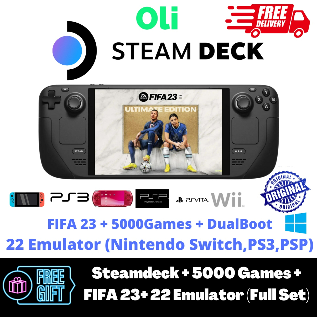 Steamdeck OLED / LCD + 5000 Games + Dual Boot + 22 Emulator 1TB / 512GB ...