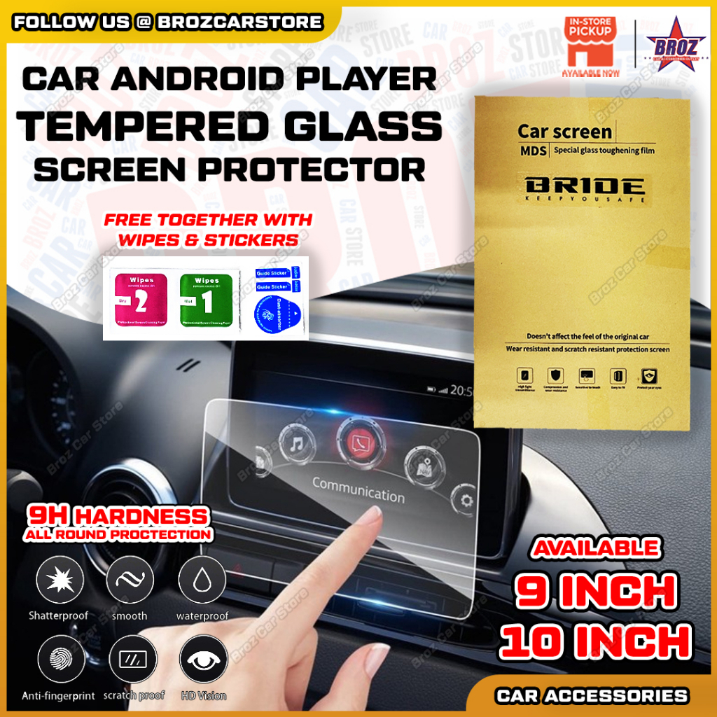 🪞 Car GPS Navigation Tempered Glass For Car Android Player 9 Inch 10 ...