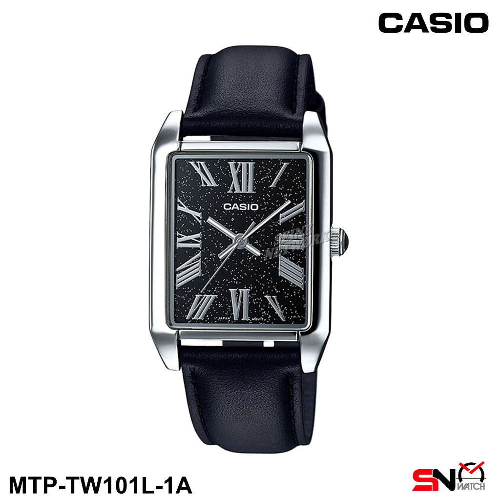 Casio MTP-TW101L Men Watch Square Face Fashion Quartz Analog Black ...