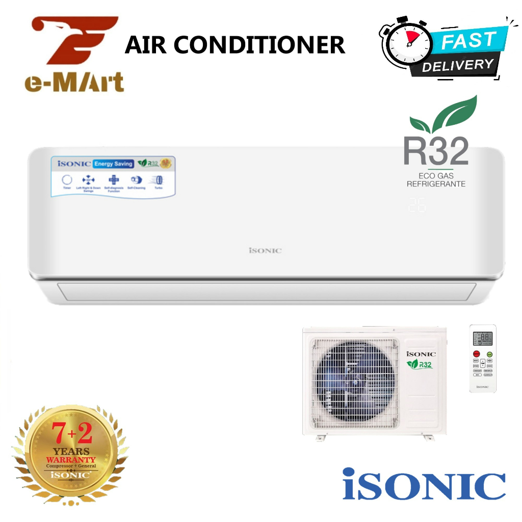 ISONIC 2.0HP Air Conditioner R32 Series Pengawa Dingin [ READY STOCK ...
