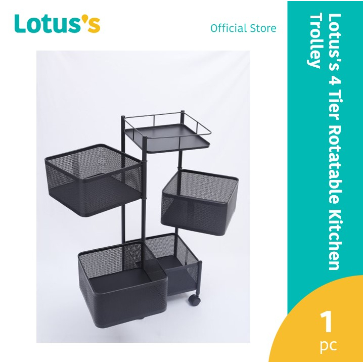 Lotus's 4 Tier Rotatable Kitchen Trolley | Shopee Malaysia