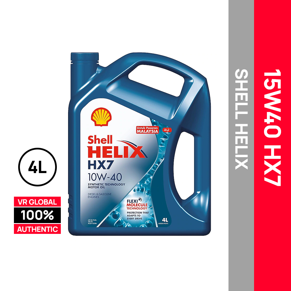 SHELL HELIX HX7 10W40 SEMI SYNTHETIC ENGINE OIL / MINYAK ENJIN KERETA ...