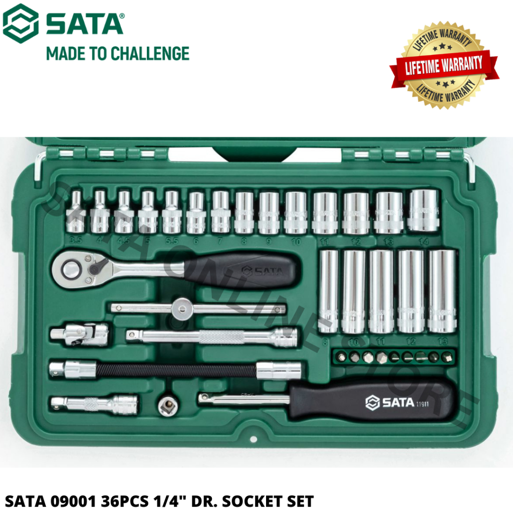 SATA 09001 36PCS 1/4" DR. SOCKET SET / SOCKET SET / SUPER JUNIOR SOCKET SET / TOOL BOX / TOOL ...