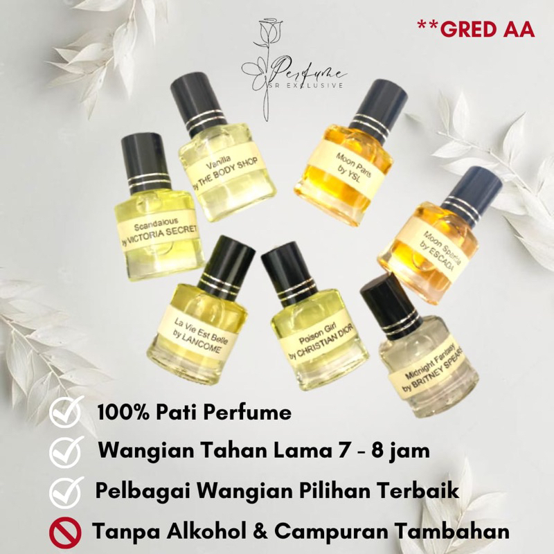 BEST SELLER PATI PERFUME GRED AA 💯 TANPA ALCOHOL (5ML) | Shopee Malaysia