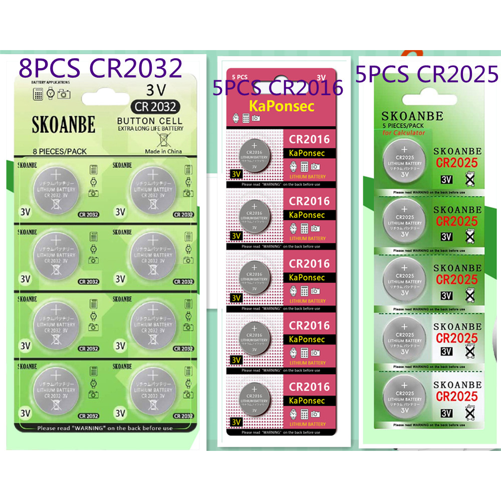 SKOANBE CR2032 2032 3V CR2025 2025 CR2016 2016 Button Coin Cell Batteries For Watch And Car Key ...