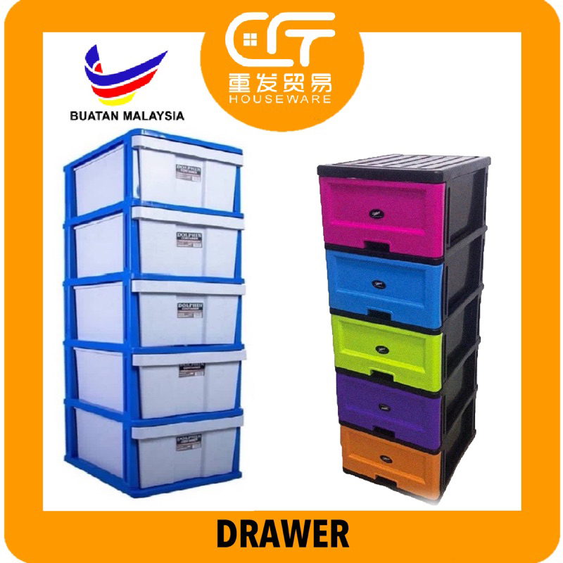 5 Tier Drawer with roller LH892/L5 [ Ready Stock ] Pls Note That NO ...