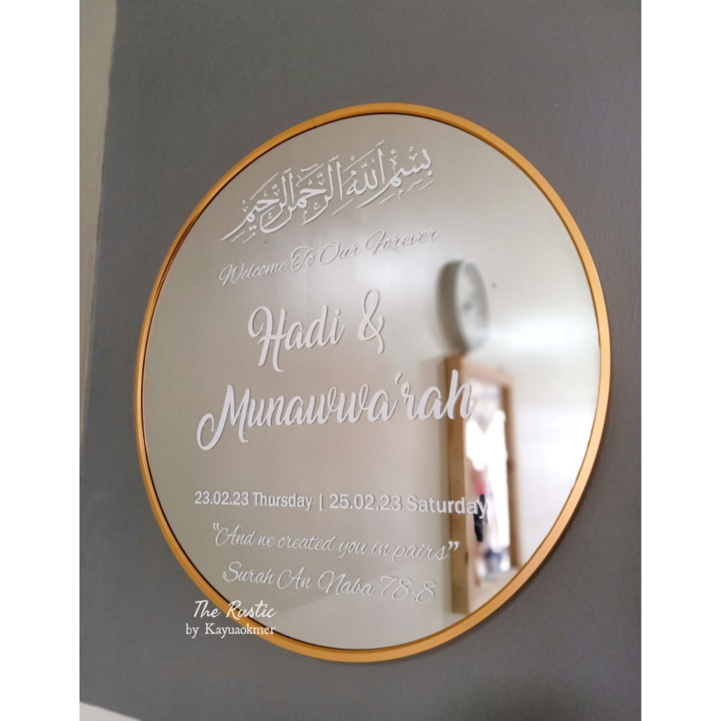 Welcome Board Wedding Mirror | Cermin Welcome Board Custom | Malaysia ...