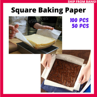 Square Paper Baking Parchment Cake Liner Oven Bake Non Stick Grease ...