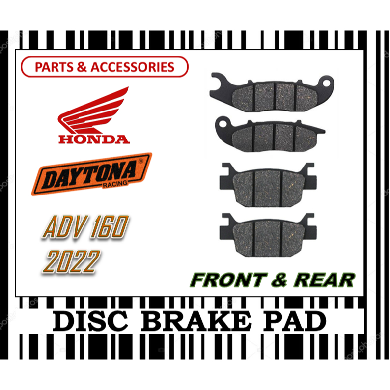 HONDA ADV 160 2022 BRAKE PADS SET SCOOTER FR0NT & REAR DAYTONA TYPE ...