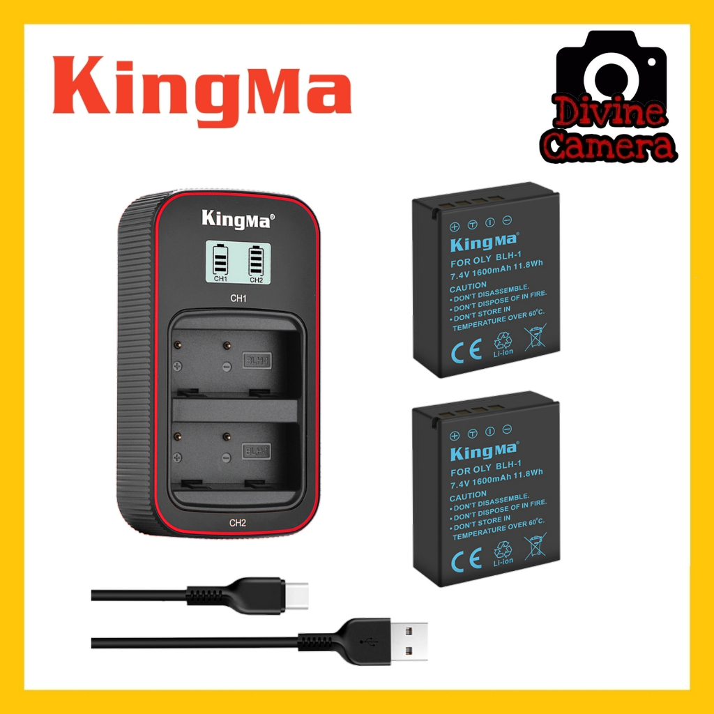 KingMa Camera Battery BLH-1 2-Pack Battery and Lcd Dual Charger Kit for ...