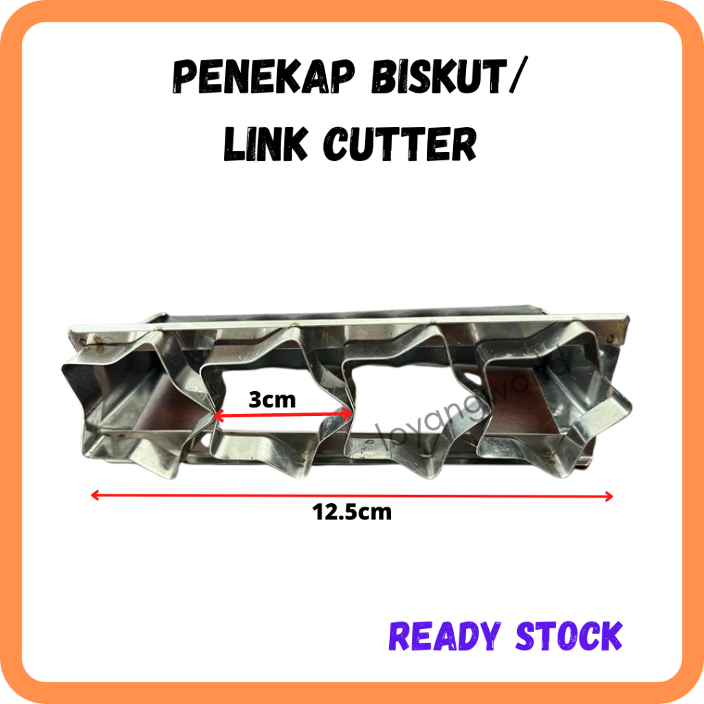 Acuan Biskut Kembar Link Cutter Cookie Steel Cookies Bentuk Bulat Star ...