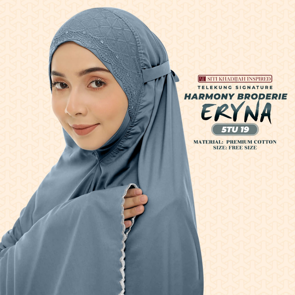 Telekung Harmony Broderie Eryna Collection Free Paper bag | Shopee Malaysia