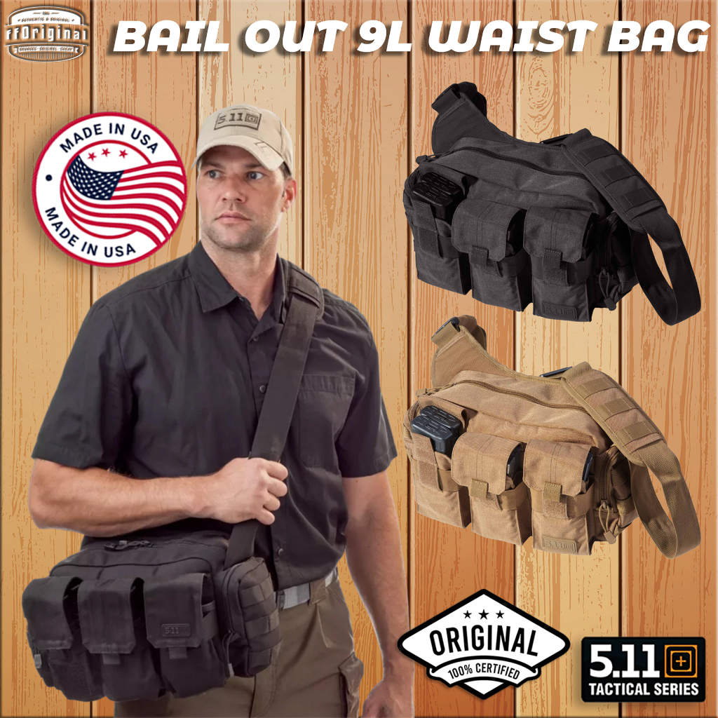 5.II TACTICAL Heavy Duty Bail Out 9L Waist Bag Military Army Waterproof ...