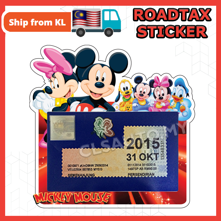 Cartoon Design Car Windscreen Road Tax Sticker RoadTax Kereta Pelekat ...