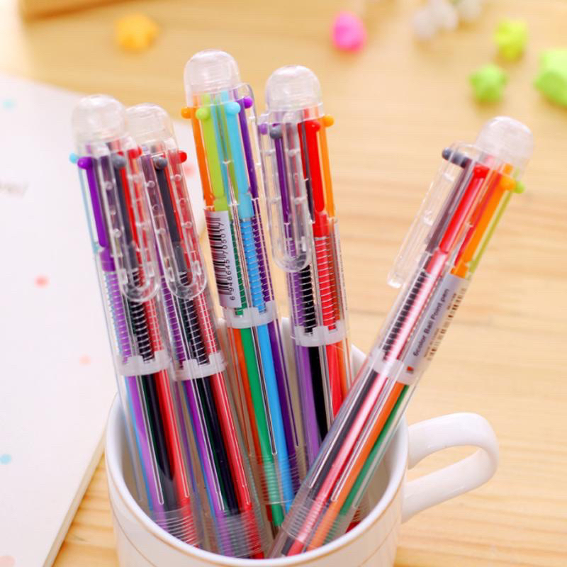 6 in 1 multicolour ballpoint pen colour pen children day gift alat ...