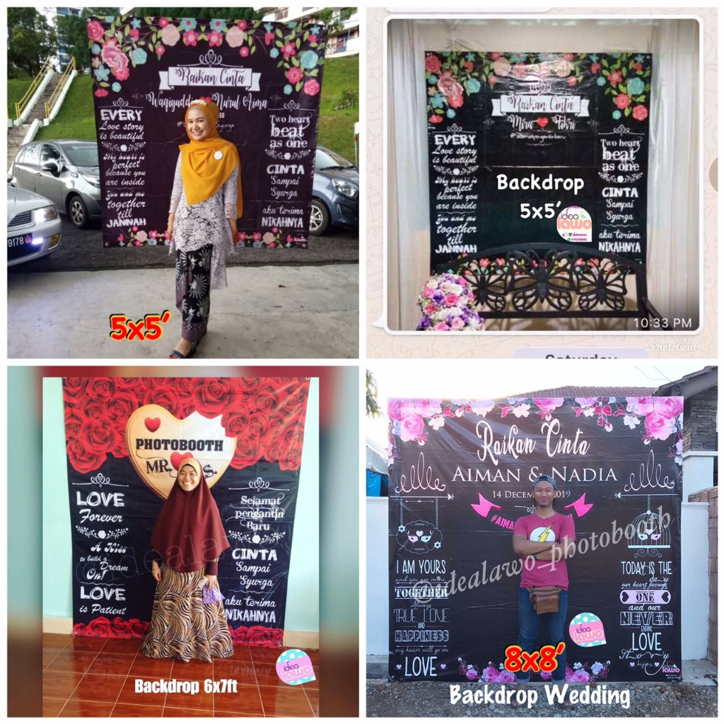 Custom Backdrop banner Photobooth props hari raya hari raya guru nurse ...