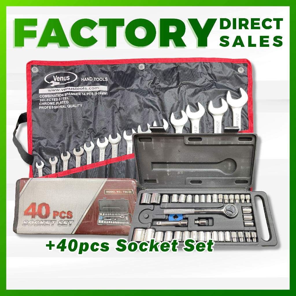 Venus spanner set 8mm~24mm CRV Chrome Combination 14 PCS Tools / BUKA ...