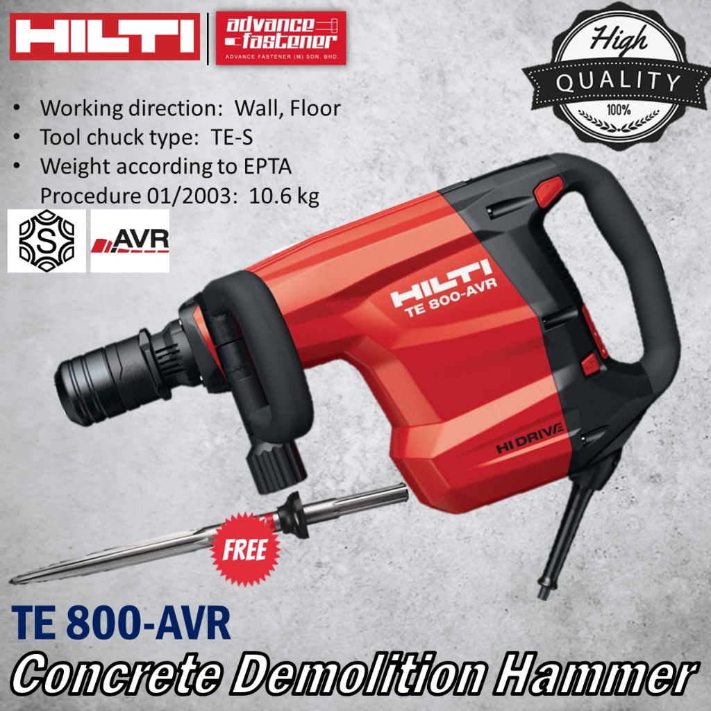 HILTI TE 800-AVR Concrete Demolition Hammer 1850W 21J | Shopee Malaysia