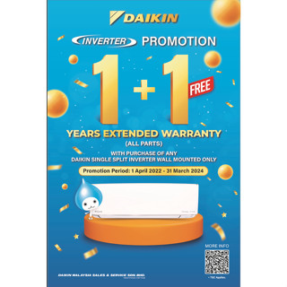 DAIKIN 5-STAR DELUXE INVERTER WIFI 1HP / 1.5HP / 2HP / 2.5HP / 3HP Air Conditioner FTKU R32 ...