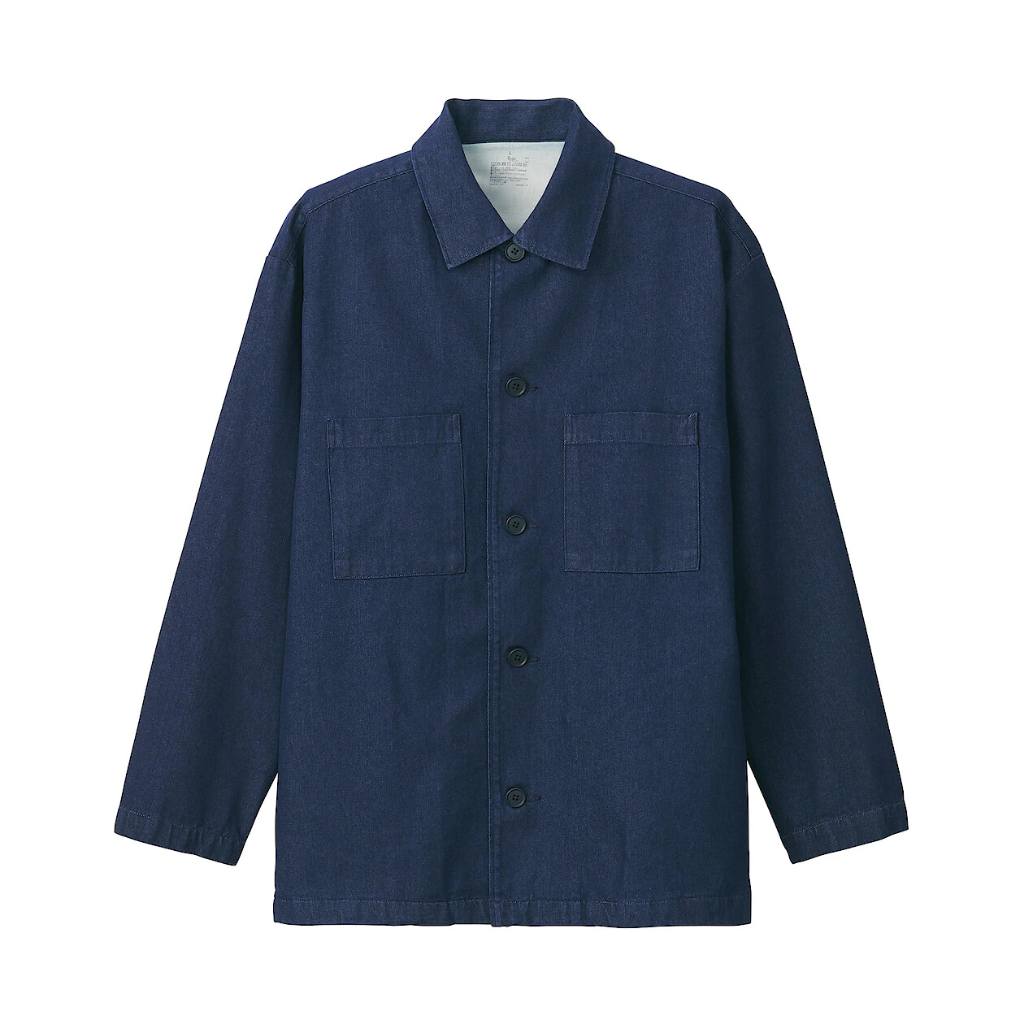MUJI Men's Cotton Kapok Denim Shirt Jacket | Shopee Malaysia