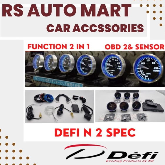[ 2 IN 1 OBD2 ] DEFI 255F Meter With Control Unit Set 6 Meter Boost ...