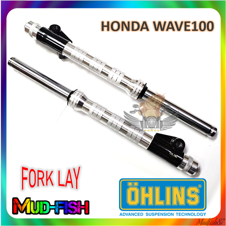 HONDA WAVE100 WAVE CNC FRONT FORK LAY LEY CHROME (OHLINS) | Shopee Malaysia