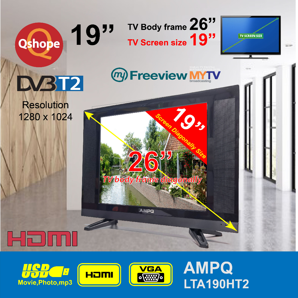 Qshope.my / 21" INCH LED TV HD or below Built in DVB-T2 | Shopee Malaysia