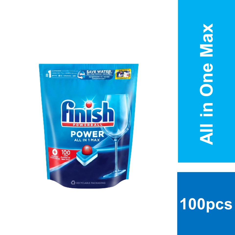 Finish Dishwasher Detergent Tablet All In One Max (100 Tabs) | Shopee ...