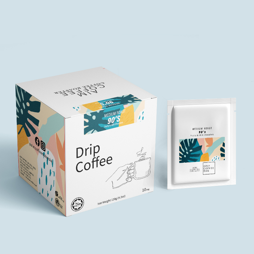AIM COFFEE Medium Roast Drip Bag Coffee (The Nineties) 12g x 10 Packets ...