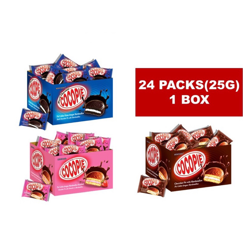 Cocopie Marshmallow Chocolate Strawberry Banana Cake 600g (25g x 24pcs ...
