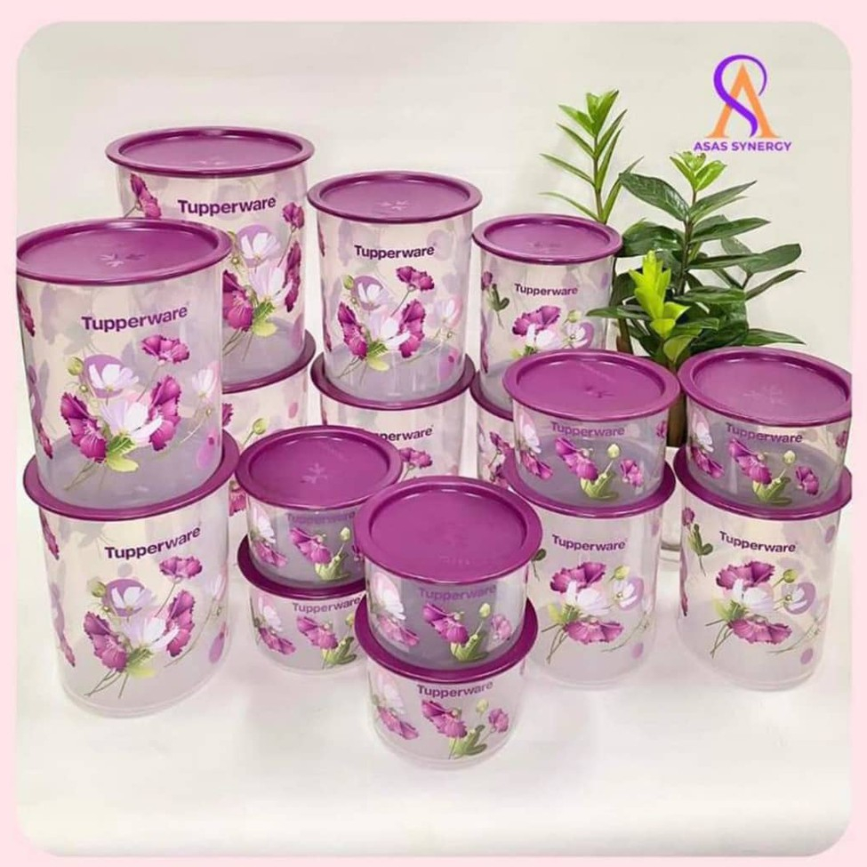 TUPPERWARE ONE TOUCH ROYALE BLOOM - CANISTER & TOPPER JUNIOR | Shopee Malaysia