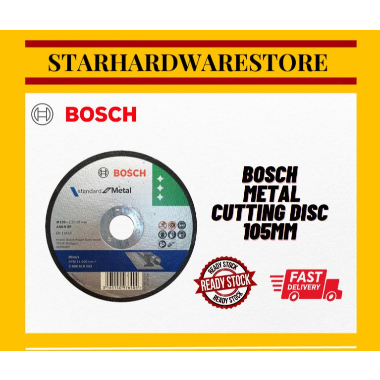 BOSCH 4" METAL CUTTING DISC 105mm x 1.2mm x 16mm FOR STANDARD METAL ...