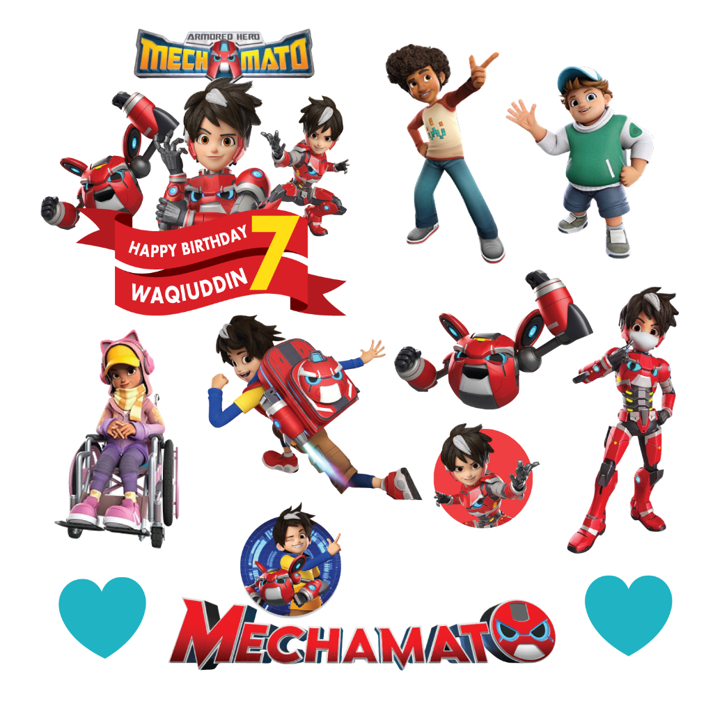MECHAMATO cake topper cupcake topper deco paper birthday topper kek ...