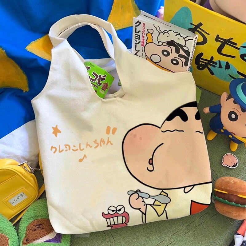 🇲🇾READY STOCK🔥 CRAYON SHIN-CHAN SERIES BIG FACE SHIN CHAN TOTE BAG ...