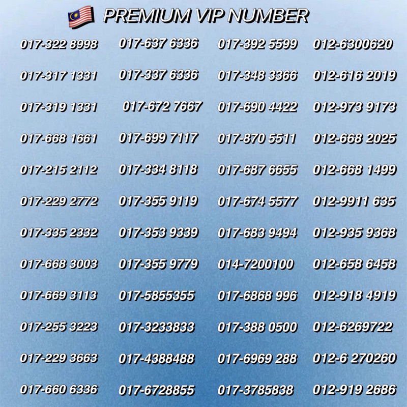 VIP Number ABBA ABAA ABAA ,Lucky Number, Fengshui VIP Number , Couple ...