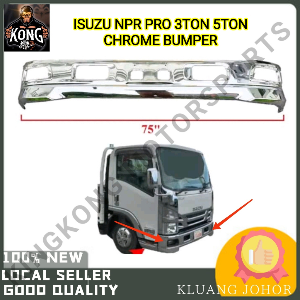 ISUZU NPR PRO 3TON 5TON CHROME BUMPER PNP 75INCH HIGH QUALITY KROM ...