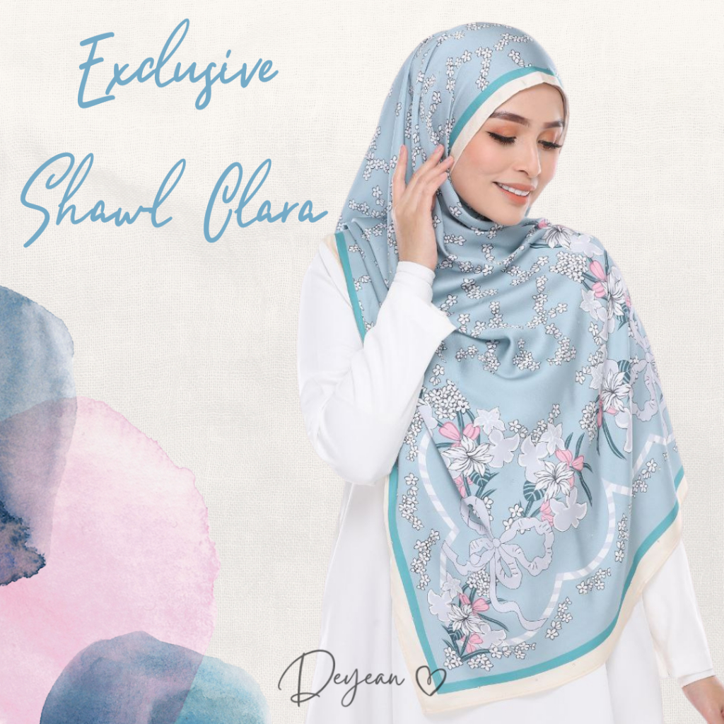 Shawl Satin Manik Corak | Shawl Exclusive Clara | Shawl Satin Bubble ...