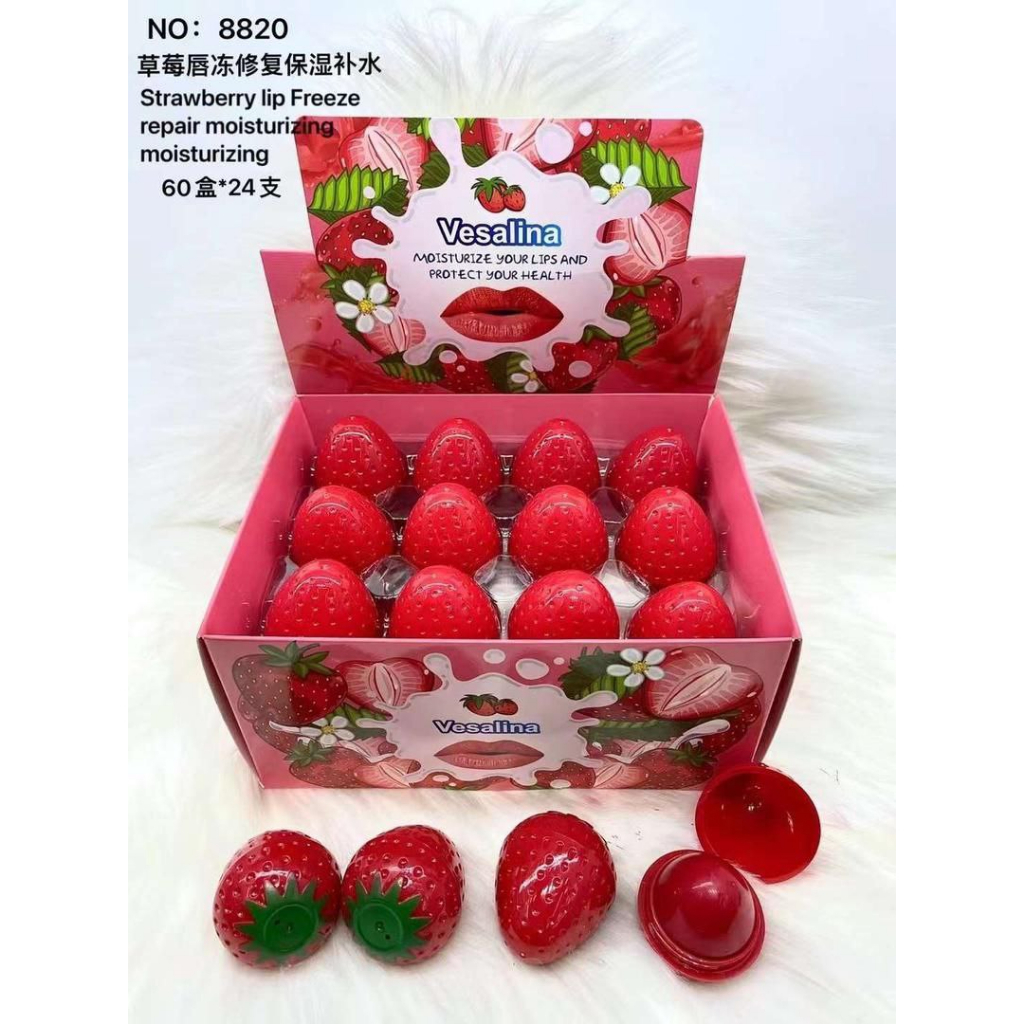VESALINA STRAWBERRY 🍓 LIPBALM 1BOX/24PCS | Shopee Malaysia
