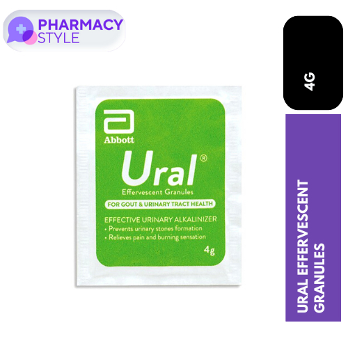 Ural Sachet Effervescent Granules Lemon Flavour 4g x 1sachet | Shopee ...
