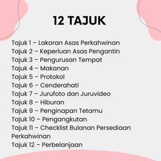 270 Checklist Kahwin / Wedding Checklist / Wedding Planner / Planner ...