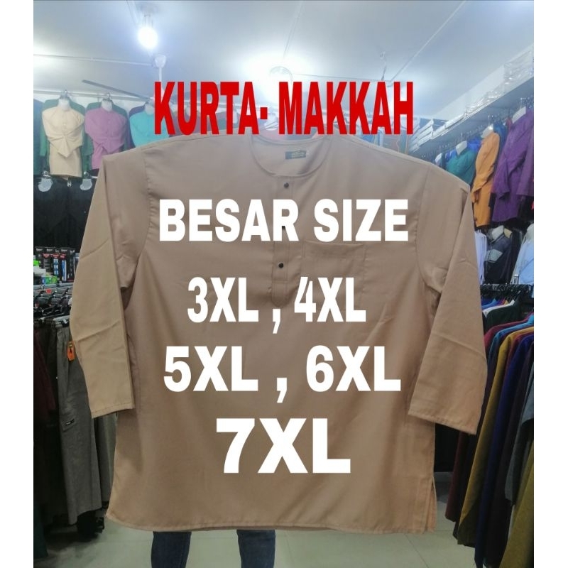 Kurta plus Saiz 3XL4XL 5XL 6XL 7XL kurta berkolar Osaka Cotton | Shopee Malaysia