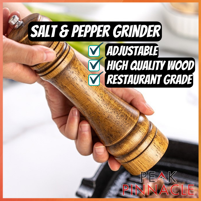 Salt Pepper Manual Grinder Black Paper Lada Hitam Wood Grinder ...