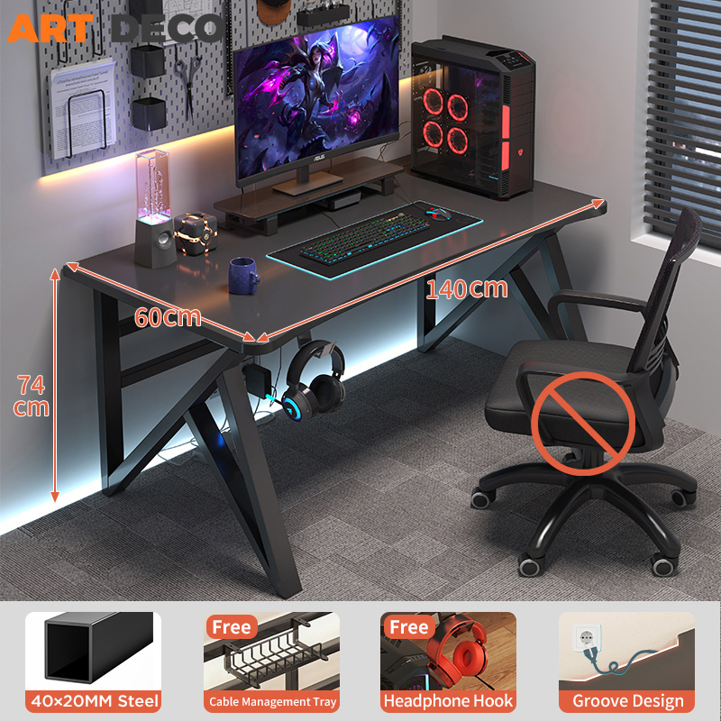 Meja Gaming 160CM Gaming Table Computer/PC/Study Office Table Meja ...