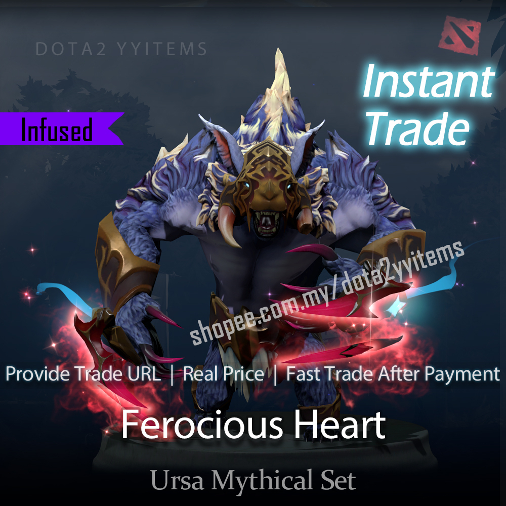 DOTA2 Ursa “Infused” Ferocious Heart (Red Claws) “Mythical Set” 刀塔2 拍拍熊 ...