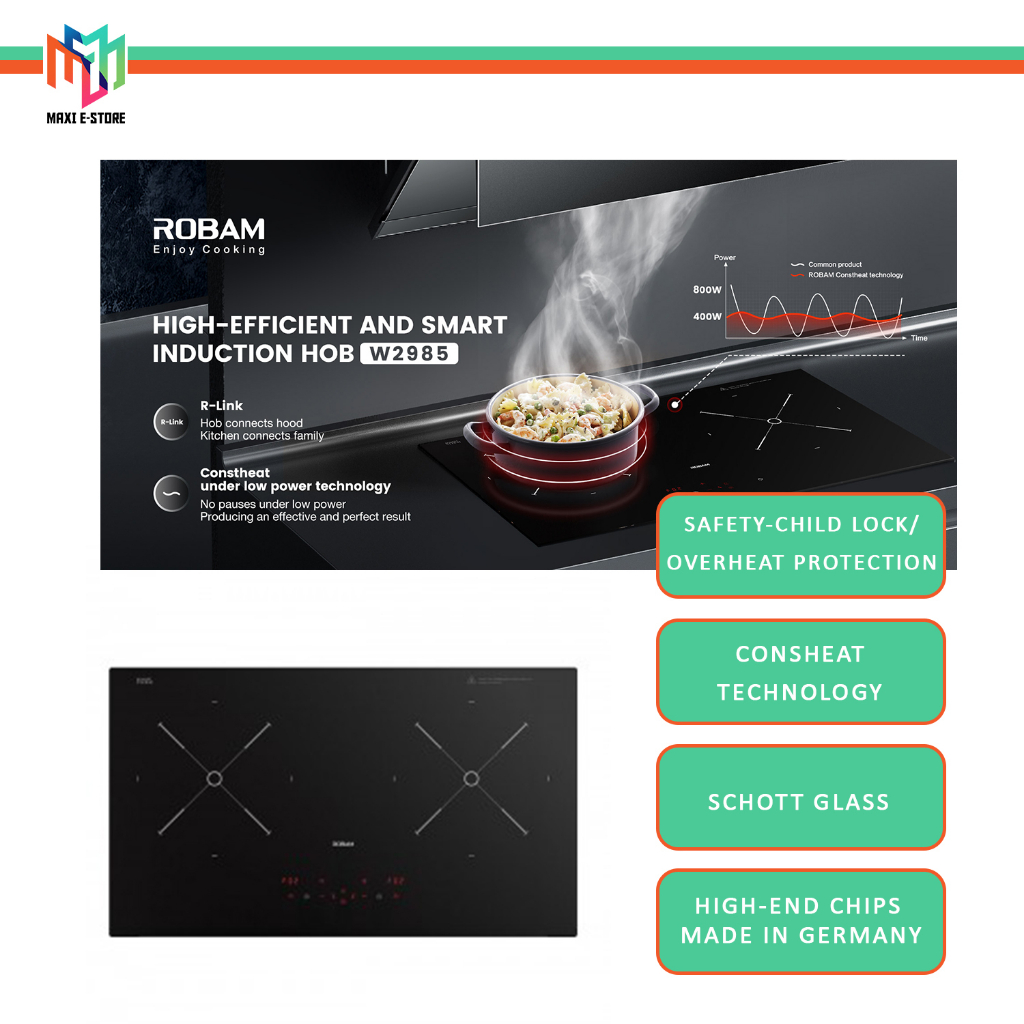 ROBAM W2985 High Efficient And Smart Induction Hob RBM-W2985 | Shopee Malaysia